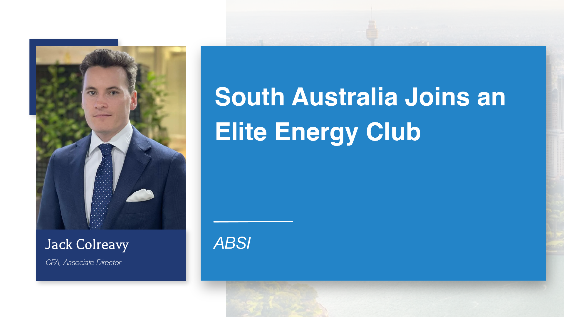 ABSI - South Australia Joins an Elite Energy Club